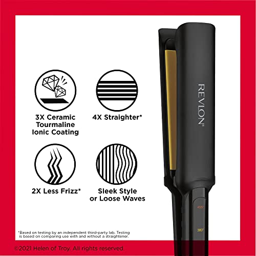 REVLON Smooth Brilliance Ceramic Extra Long Flat Iron, 1-1/2" inch