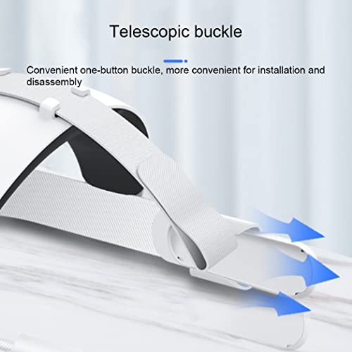 VR Headband Elite Strap for Oculus Quest 2 Adjustable Head Strap for Oculus Quest 2, Enhanced Support and Reduce Head Pressure in VR, Comfortable Protective Strap for Oculus Quest 2, White, L003khy
