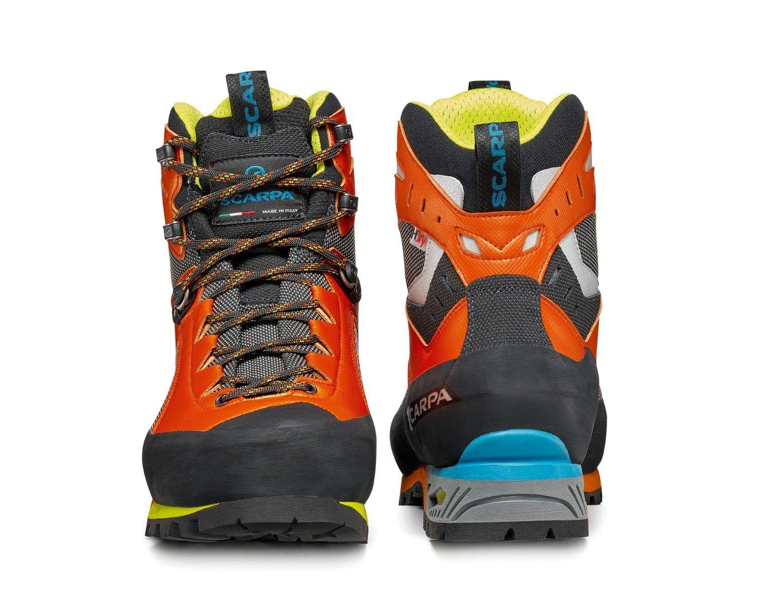 SCARPA Men's Charmoz HD Waterproof Boots for Hiking and Mountaineering - Shark/Orange - 11-11.5