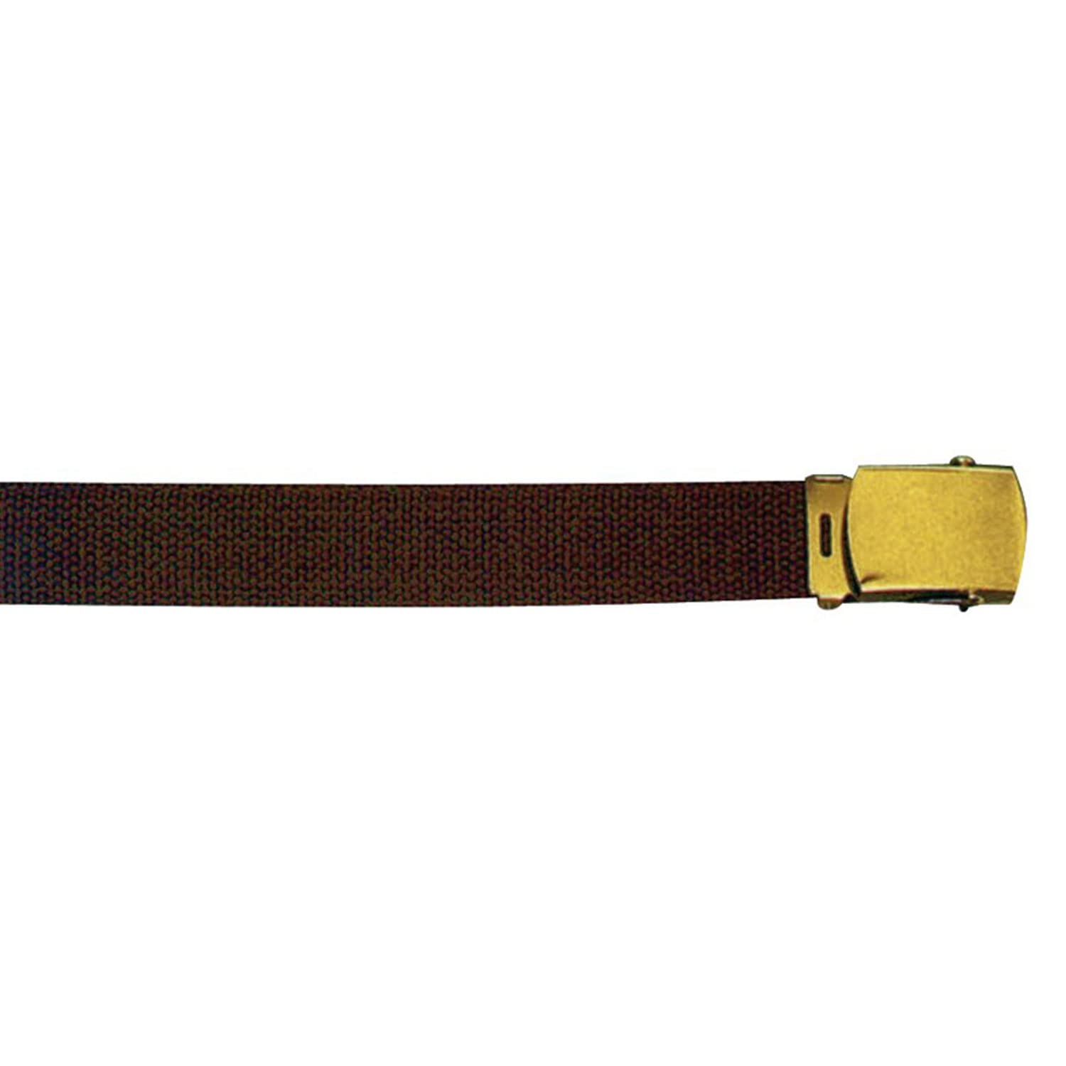 Rothco Army Camouflage Solid Color Military Web Belt (Brown - Gold Buckle, 44")
