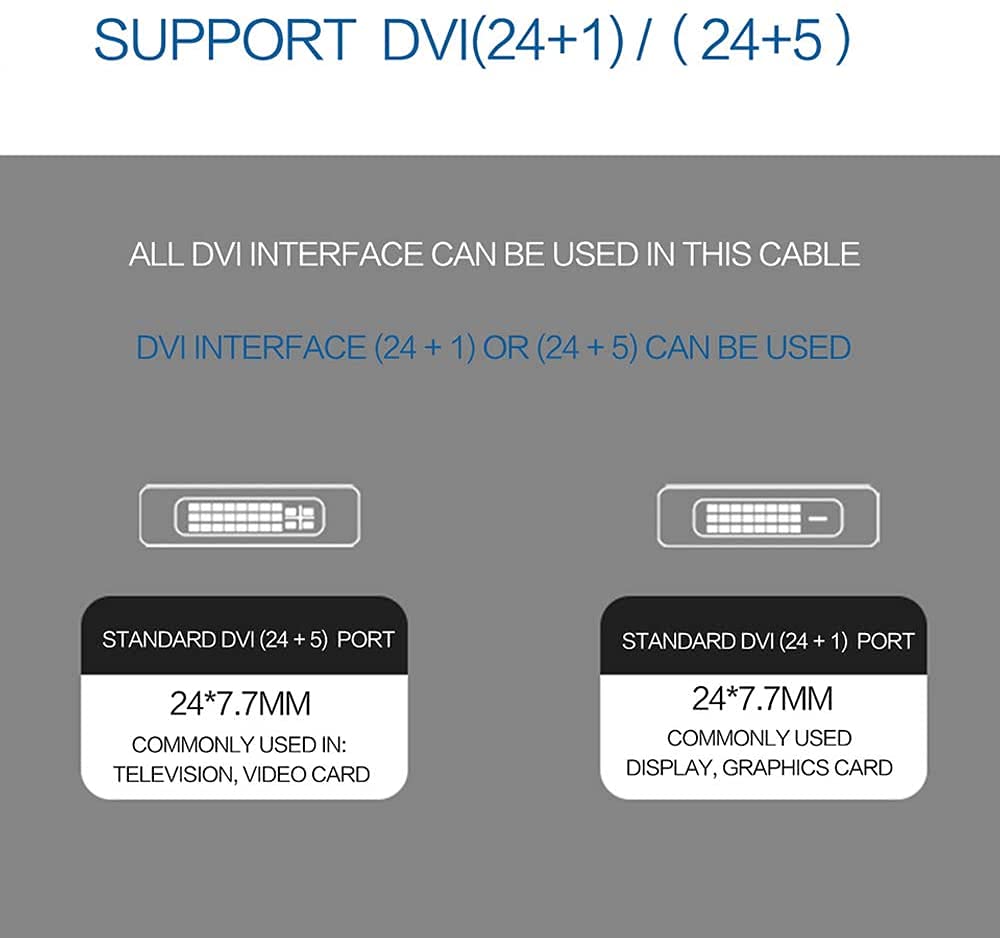 QGeeM USB C to DVI Cable Adapter, 4K@30Hz Thunderbolt 3 to DVI 4FT USB 3.1 Type C to DVI (24+1) Cable, Compatible with MacBook Pro/Air, Surface Book 2, Dell XPS 13, Galaxy S10, Pixelbook and More