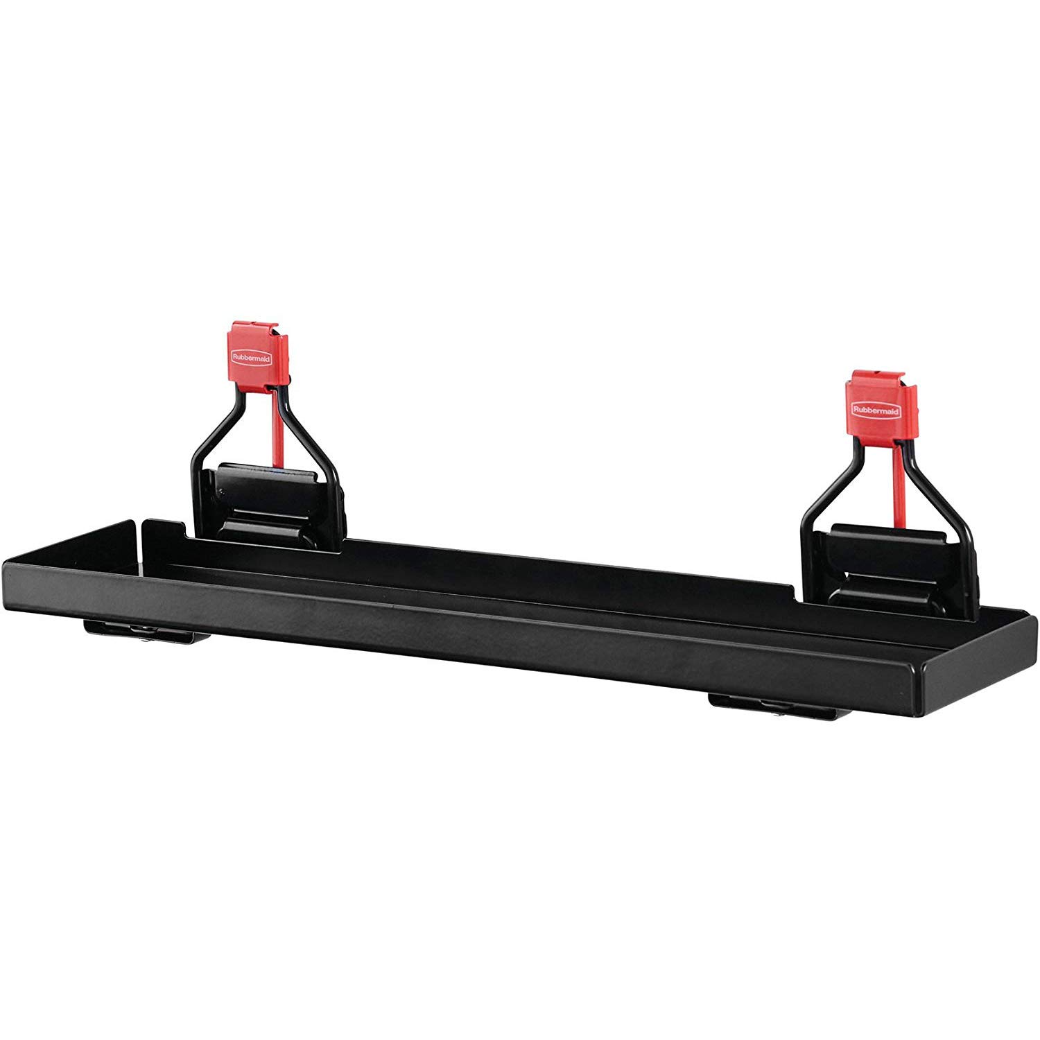 Rubbermaid Outdoor Metal Backyard Storage Accessories Shelf, Black Wall-Mounted Storage Wire Basket Tool Organizer