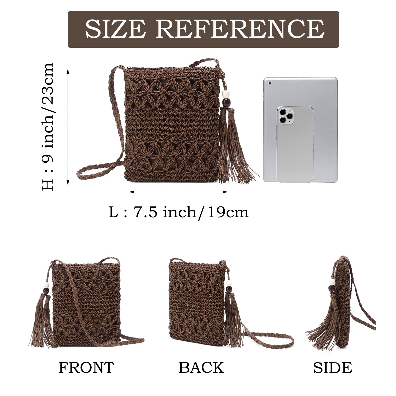 ZJIMLIN Straw Purses for women Straw Clutch Purse Envelope Handbag Summer Beach Straw Woven Crossbody Shoulder Bag