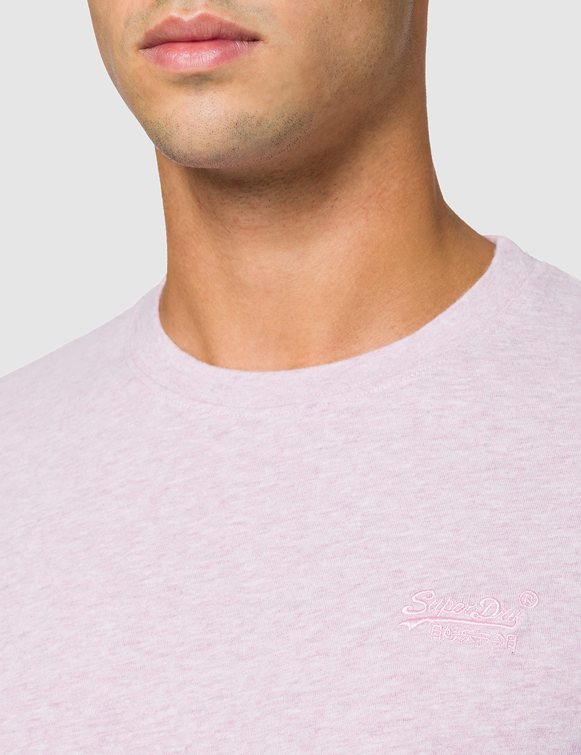 Superdry Mens Organic Cotton Essential Logo T-Shirt Pale Pink Marl Size XXL
