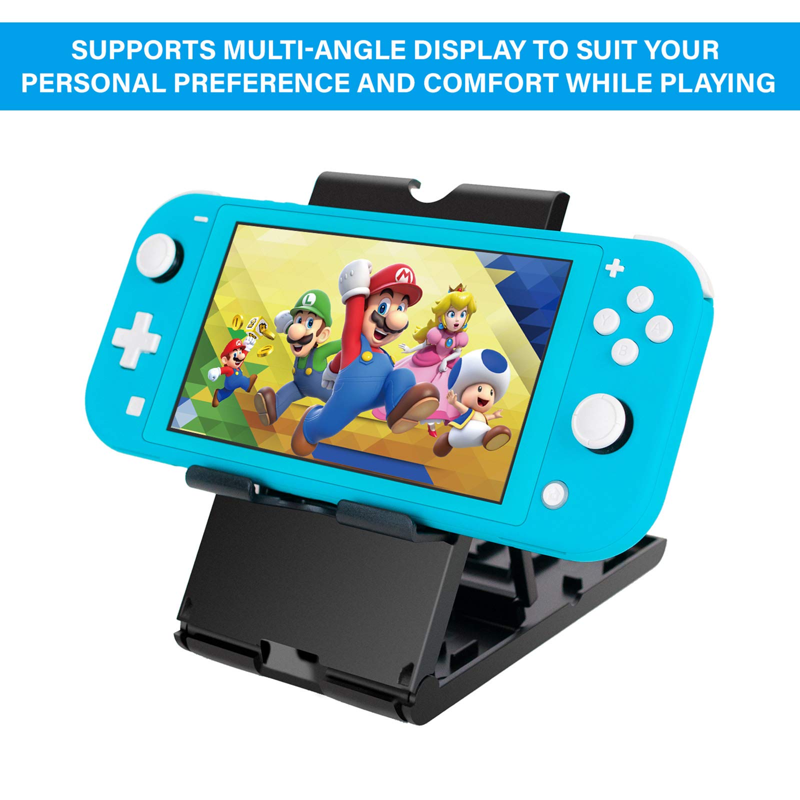 Switch Lite Accessories Bundle kit - Case & Screen Protector Compatible with Nintendo Switch Lite, Table Stand, Games Holder, TPU Grip Case, 6 pcs Cult Cat Thumb-Grip & More (Hestia Goods Gift Pack)