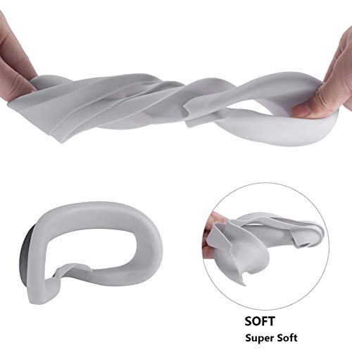 VR Sweat-Proof Silicone Face Cover and Lens Protect Cover for Oculus Quest 2, Silicone Eye Cover Pad, EVA Lens Protector, Dust Proof, Anti Scratch for VR Accessories Set