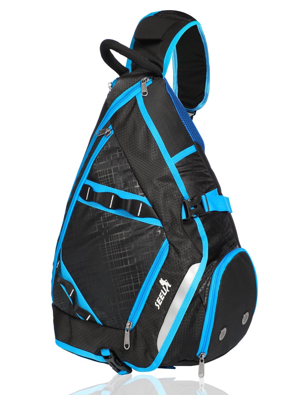 SEEU Large Sling Bag Backpack with Shoe Pocket, 32L Multi-Pocket Gym Bag