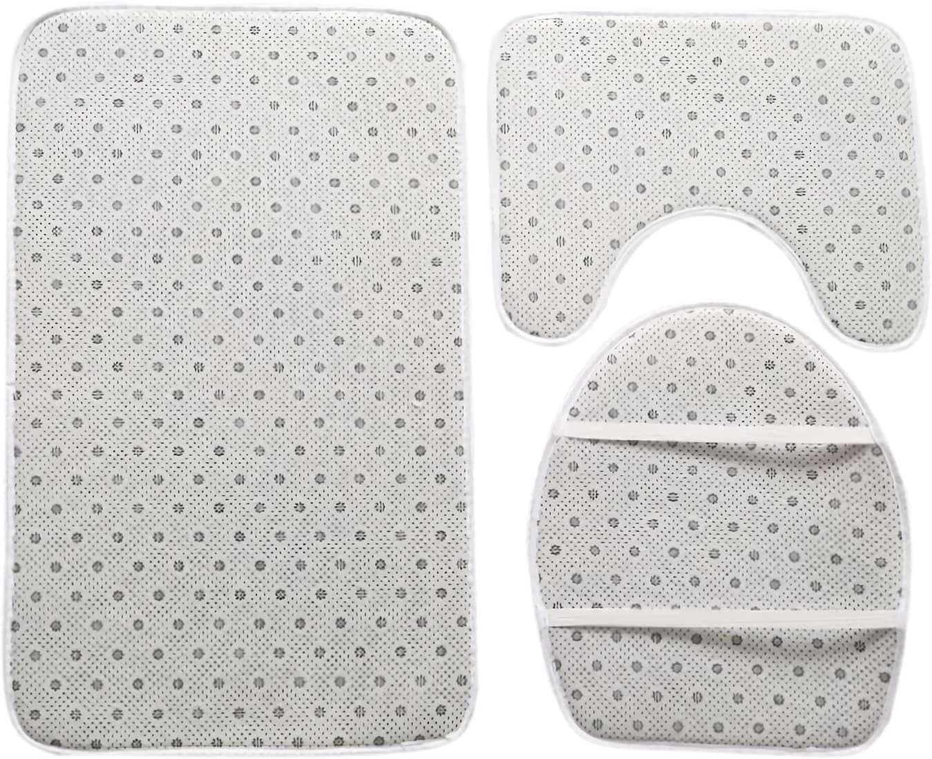 RinRinfam 4Pcs Skull Shower Curtain Set, Helloween Abstract Art Butterfly Skull Shower Curtain Set Non-Slip Rug,Toilet Lid Cover,U Shape Mat,Waterproof Bathroom Decor Sets with 12 Hooks,Blue Gray