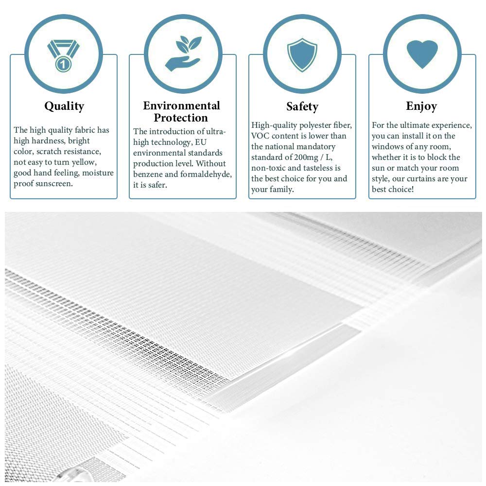 SEEYE Zebra Blinds for Windows - French Door Blinds Roller Dual Shades Light Control Window Treatments Horizontal Day and Night Sheer, 23.6" W x 90" H, White