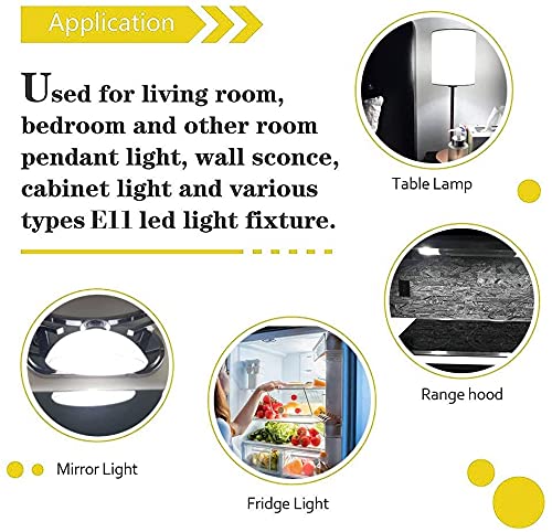 VUITUY 75W 100W E11 led Bulbs, JD T3/T4 e11 Mini Candelabra Base 110V 120V 130 Voltage,Multi Scene use Pack of 2 (Daylight White)