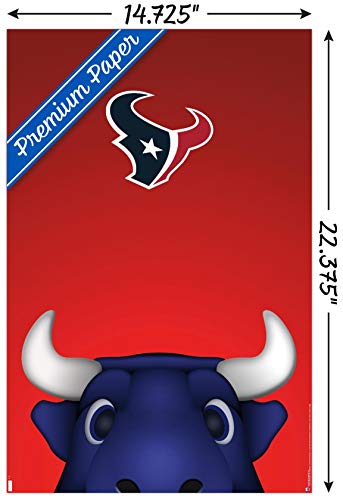 Trends International NFL Houston Texans - S. Preston Mascot Toro 20 Wall Poster, 14.725" x 22.375", Premium Poster & Mount Bundle
