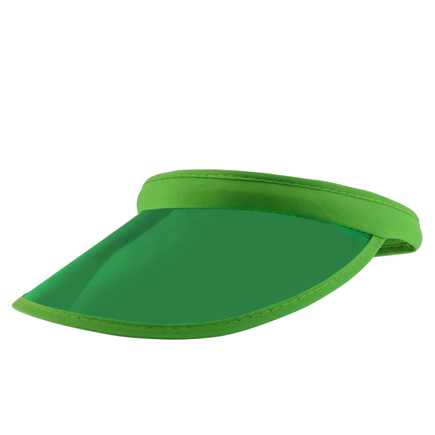 Trendy Apparel Shop UV Protection Transparent Colorful Summer Clip-on Visor - Neon Green