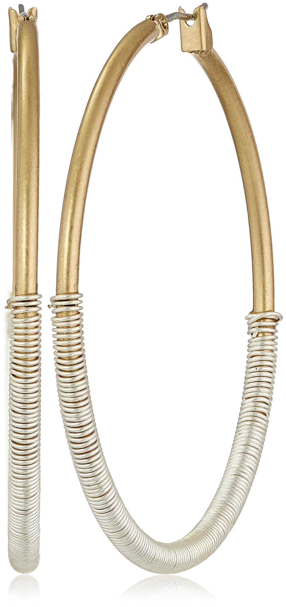 Robert Lee Morris "Spun Metal" Two-Tone Wire Wrapped Hoop Earrings