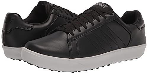 Skechers Men's Drive 4 Lx Waterproof Golf Shoe, Black/Gray, 9