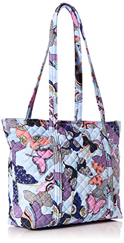 Vera Bradley Women's Cotton Small Vera Tote Bag, Butterfly By - Recycled Cotton, One Size