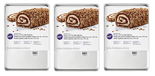 Wilton Performance Pans Aluminum Jelly Roll and Cookie Pan, 10.5 x 15.5-Inch, 3 Pack