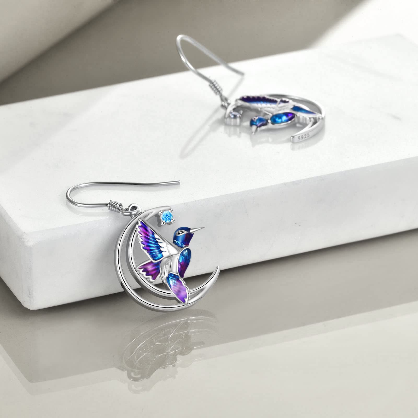 YFN Hummingbird Earrings Bird Dangle Earrings Sterling Silver Jewelry Hummingbird Gifts for Women