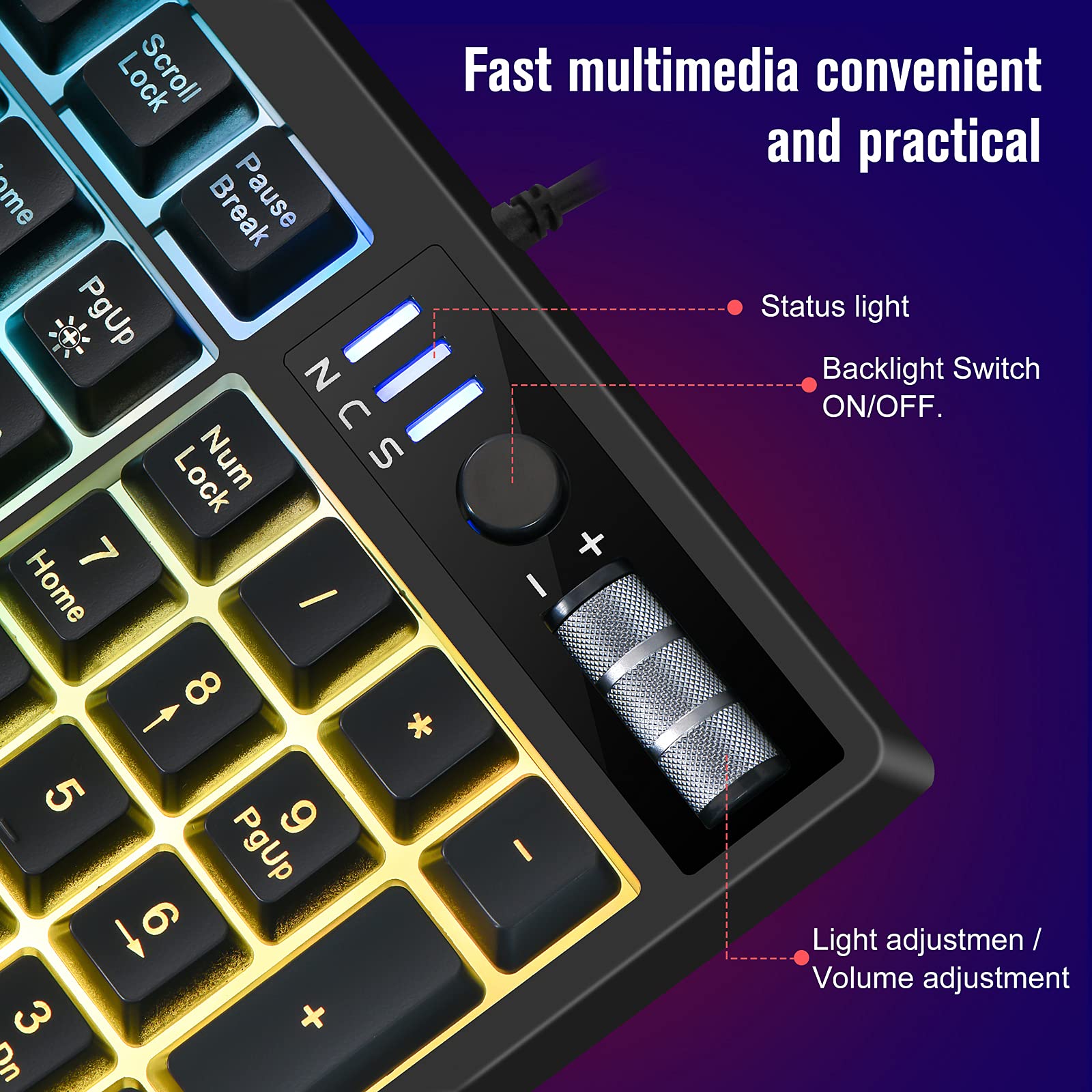 White RGB Gaming Keyboard and Mouse Combo,RGB Mechanical Feel Gaming Keyboard with Ergonomic Detachable Wrist Rest, Programmable 7200 DPI 7 Button RGB Gaming Mouse for Windows PC Mac Office/Gaming