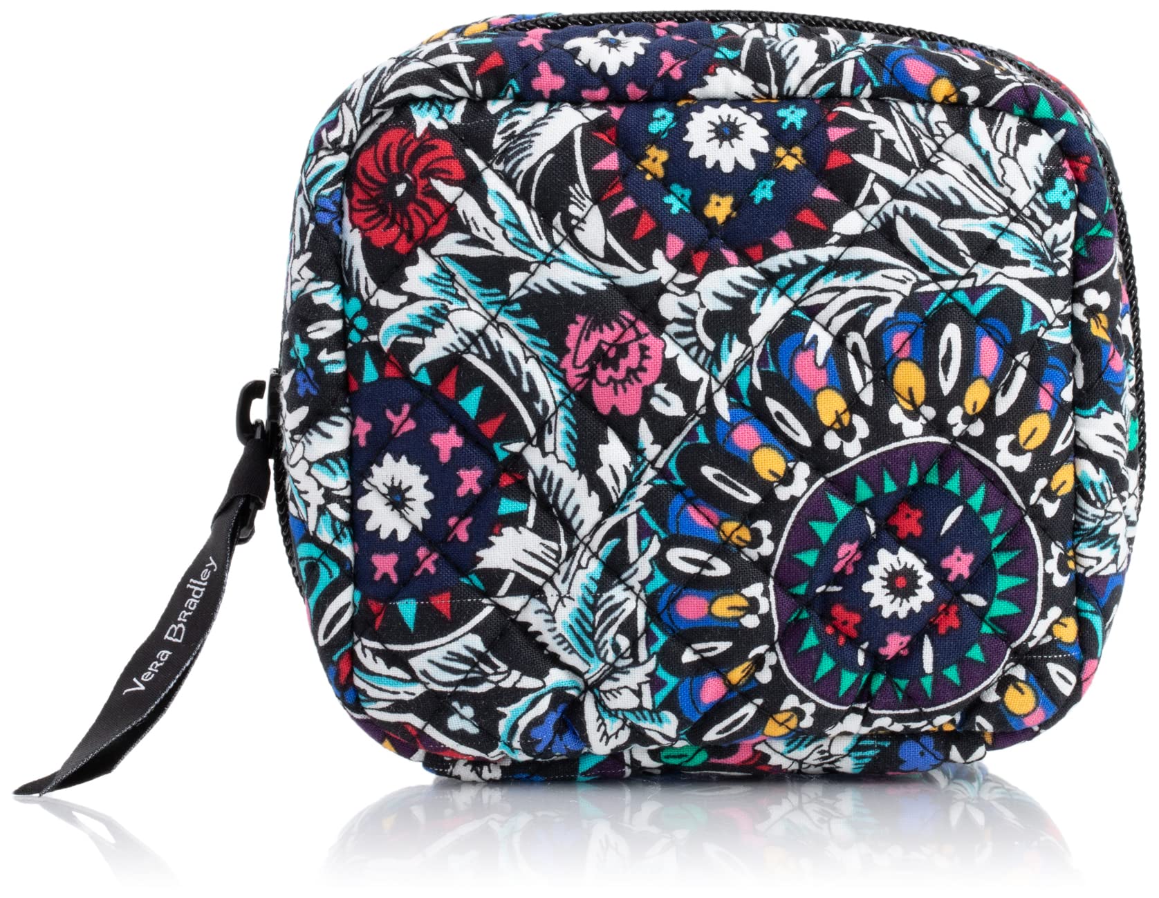 Vera Bradley Women's Cotton Zip-around Mini Tech Organizer Case, Rain Forest Canopy - Recycled Cotton, One Size