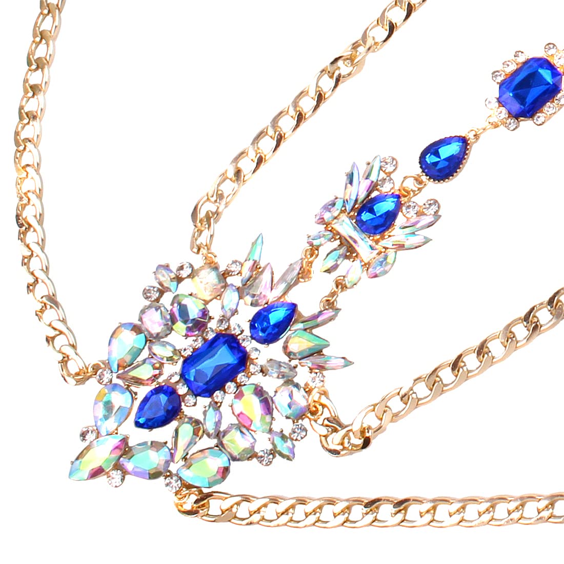 Womens Statement Rhinestone Beach Chain Necklace Long Summer Bikini Waist Belly Sexy Body Chains Jewelry Gift
