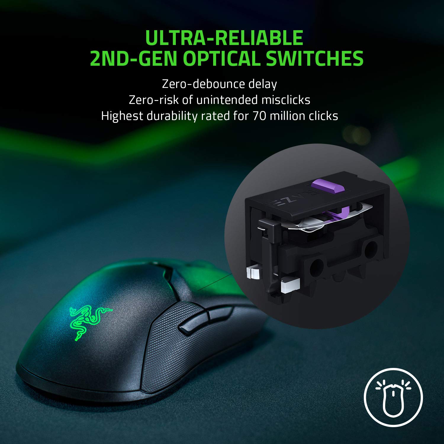 Razer Viper Ultimate Lightest Wireless Gaming Mouse + Mouse Grip Tape Bundle: Classic Black