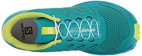 Salomon Women's Sense Marin W Trail Runner, Deep Peacock Blue/Ceramic/Lime Punch, 9.5 M US