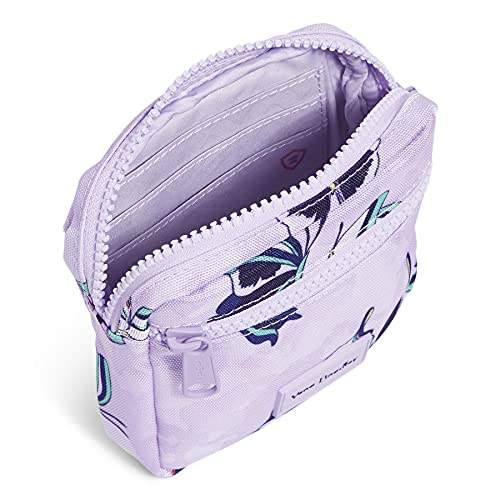 Vera Bradley Women's Recycled Lighten Up Reactive Convertible Belt Bag Sling Crossbody Bag, Lavender Butterflies, One Size
