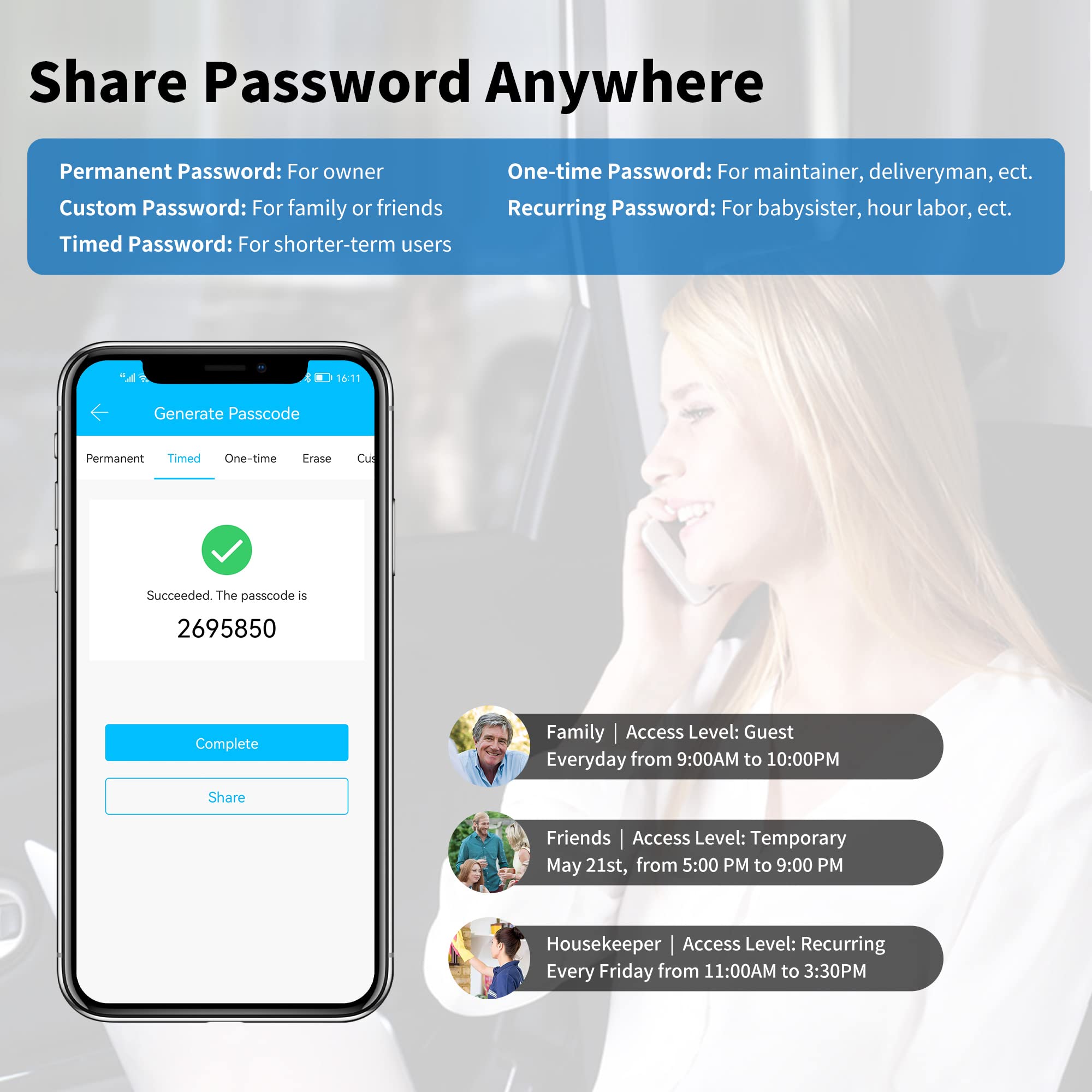 Smart Lock Fingerprint Door Lock,CATCHFACE Keyless Entry Door Lock Smart Door Handle Digital Door Lock Fingerprint/TTLock App/Code/Backup Key Smart Door Lock for Front Door Airbnb Office(Satin Nickel)