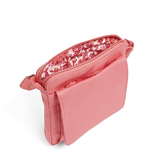 Vera Bradley Women's Cotton Mini Hipster Crossbody Purse With RFID Protection, Rouge Rose - Recycled Cotton, One Size
