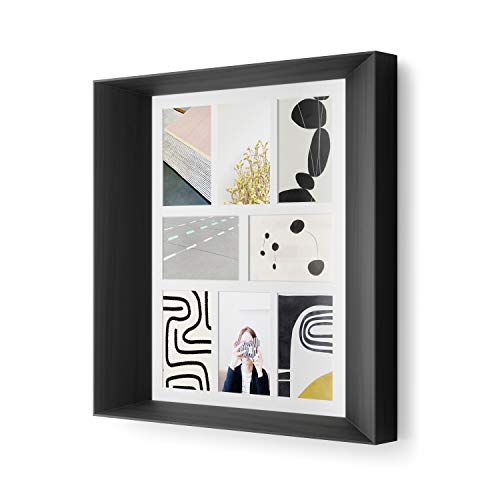 Umbra Lookout Angular Square Picture Frame for Desktop and Wall, Multi, Black