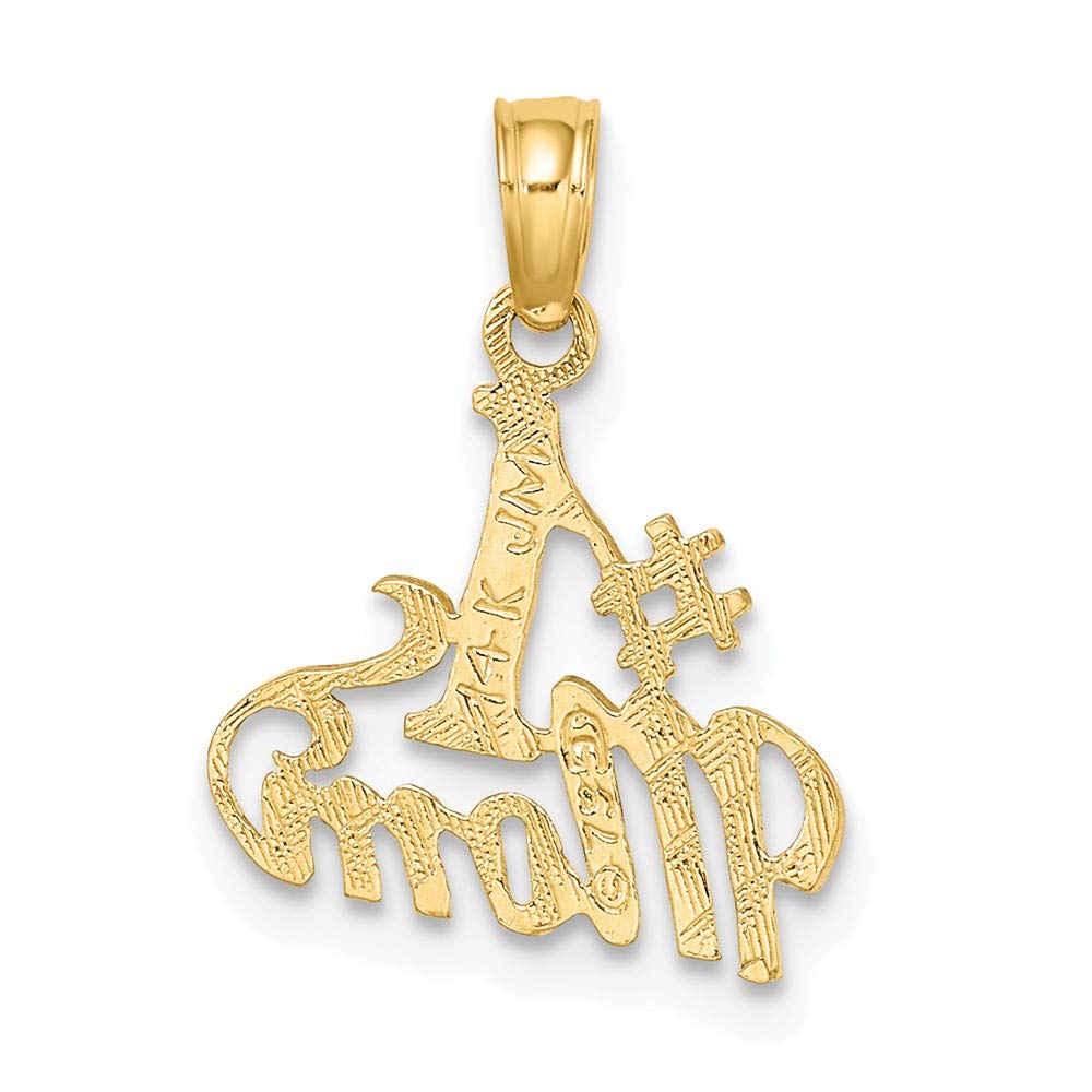 Solid 14k Yellow Gold Number One # 1 MOM Pendant Charm - 15mm x 13mm