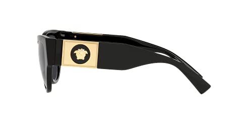 Versace Woman Sunglasses Black Frame, Dark Grey Lenses, 55MM