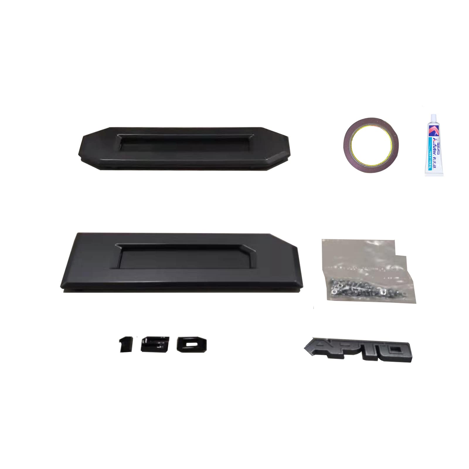 WANGDUOYU Rapter Style Tailgate Applique Panel Kit Compatible with 2015-2017 F150,Matte Black ABS Tail Rear Gate Panel Trim (2015-2017, Black)