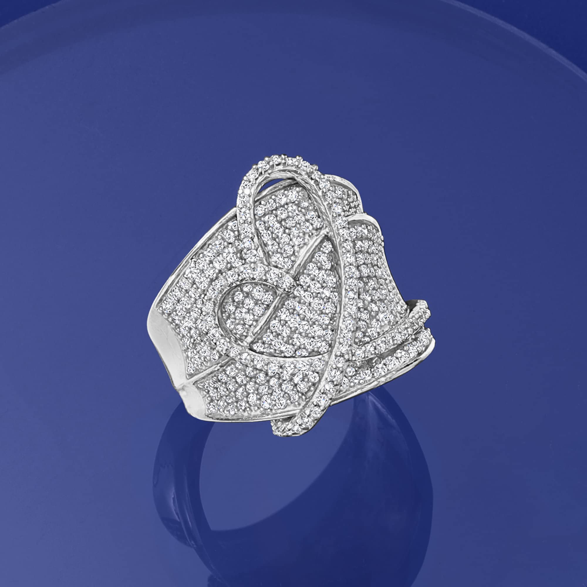 Ross-Simons 1.40 ct. t.w. Diamond Heart Ring in Sterling Silver. Size 5