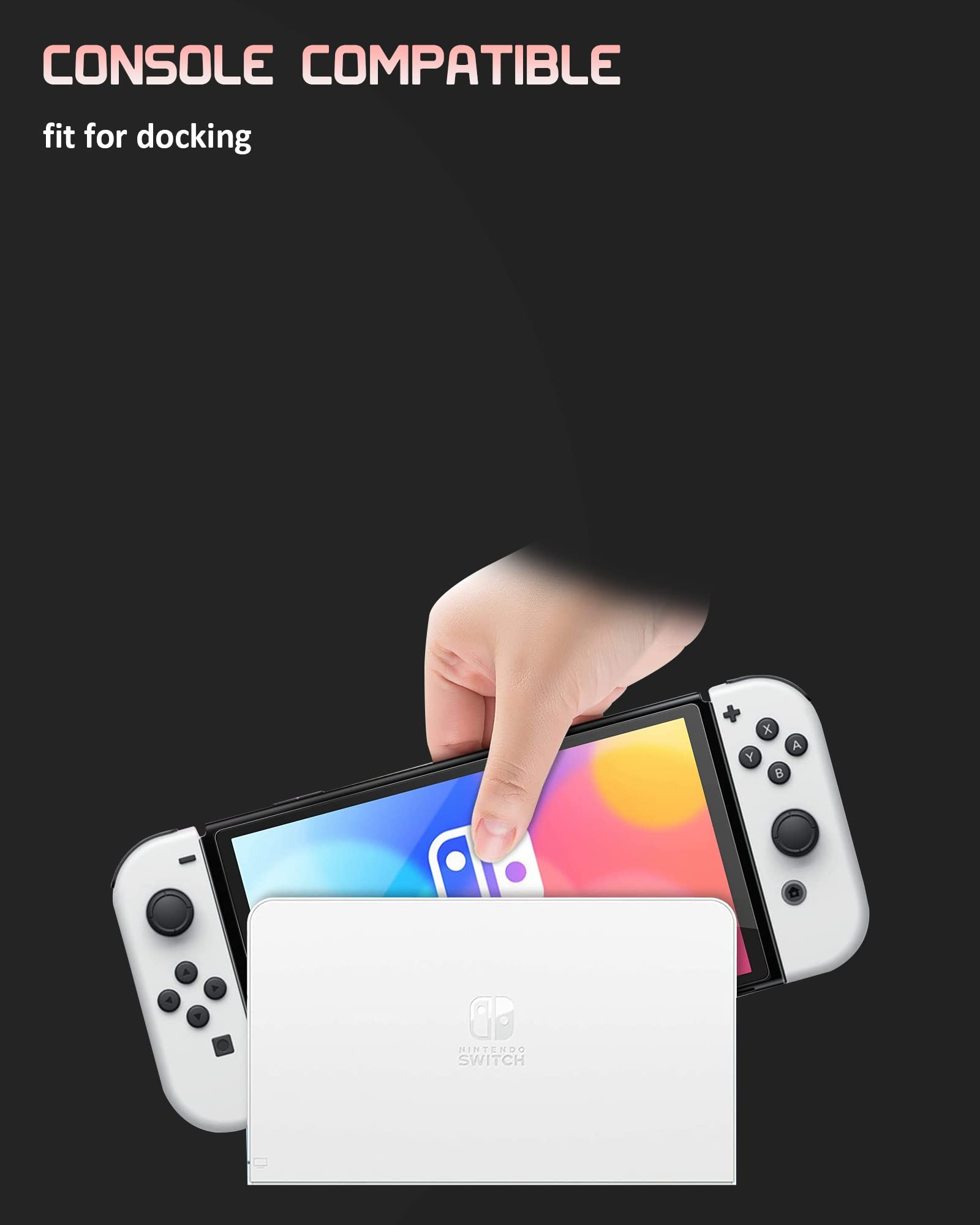 YINJIA [3 Pack] Tempered Glass Screen Protector for Switch OLED Model 2021, Protective Film 9H Hardness HD Glass, Bubble Free Display Film fits for Nintendo Switch OLED Model