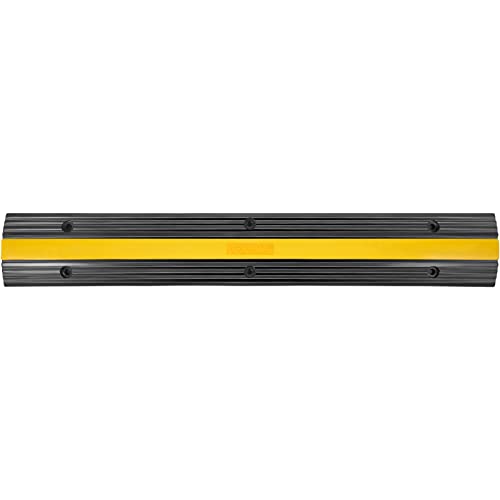 VEVOR Cable Protector Ramp, 3 Packs 1 Channel Hump, Heavy-Duty Modular Speed Bump Rated 22046 LBS Load Capacity, Protective Wire Cord Ramp Driveway Rubber Traffic Speed Bumps