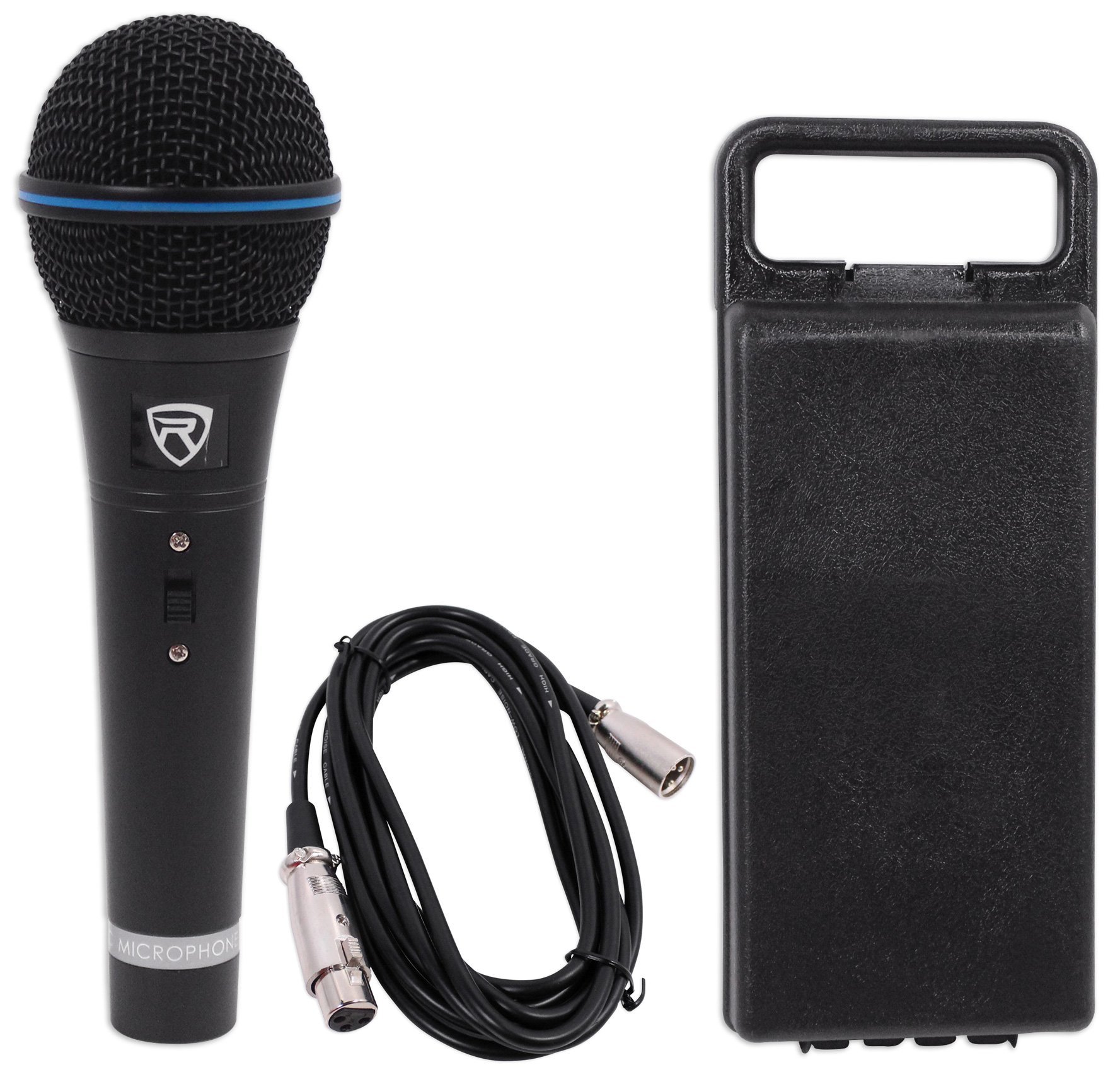 Rockville RMM-XLR Dynamic Cardioid Professional Metal Microphone W/10' XLR Cable., Black