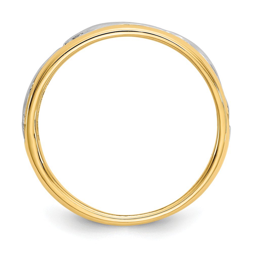 Size 8 - Solid 14k Yellow and White Gold Two Tone Dolphin Ring (6mm)