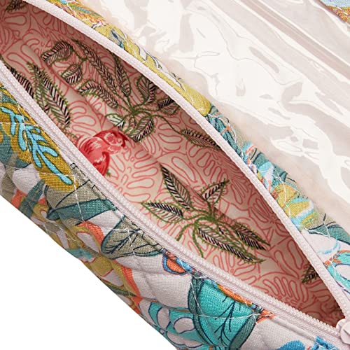 Vera Bradley Women's Cotton on a Roll Makeup Brush & Pencil Case, Rain Forest Canopy - Recycled Cotton, One Size
