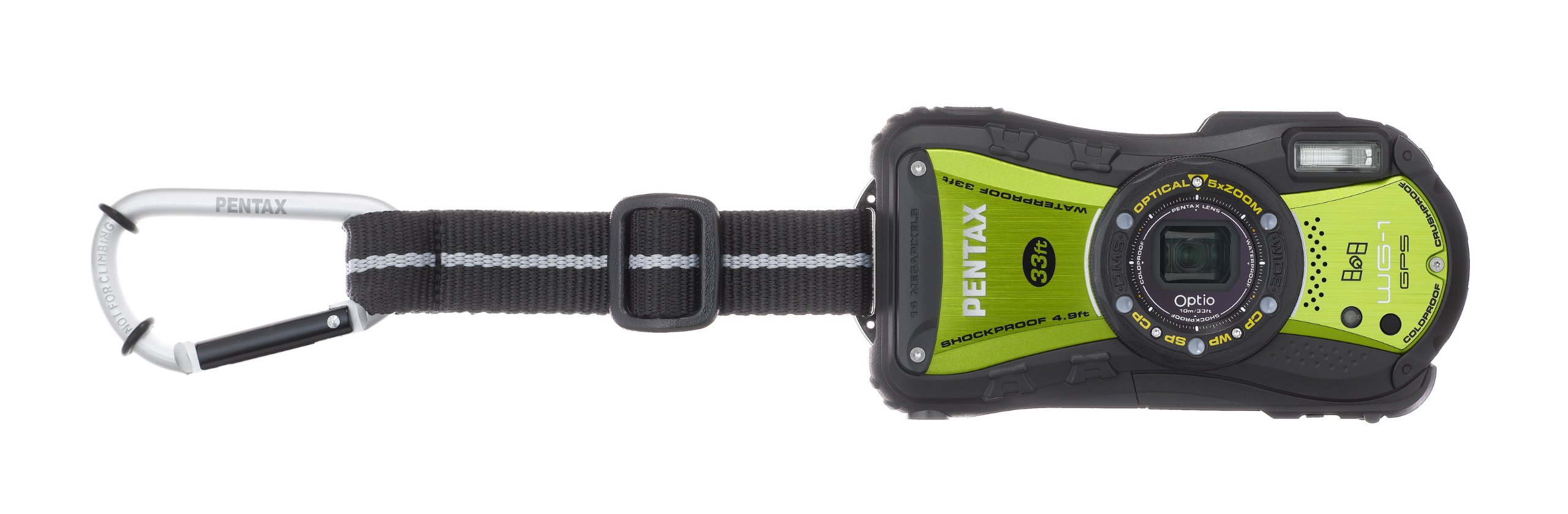 Pentax Optio WG-1 14 MP Waterproof Digital Camera with GPS and 5xOptical Zoom - Yellow/Green
