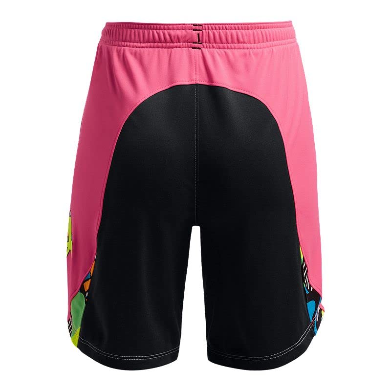 Under Armour Girls' Cool Supplies Shorts, Black (001)/Cerise, Youth Medium