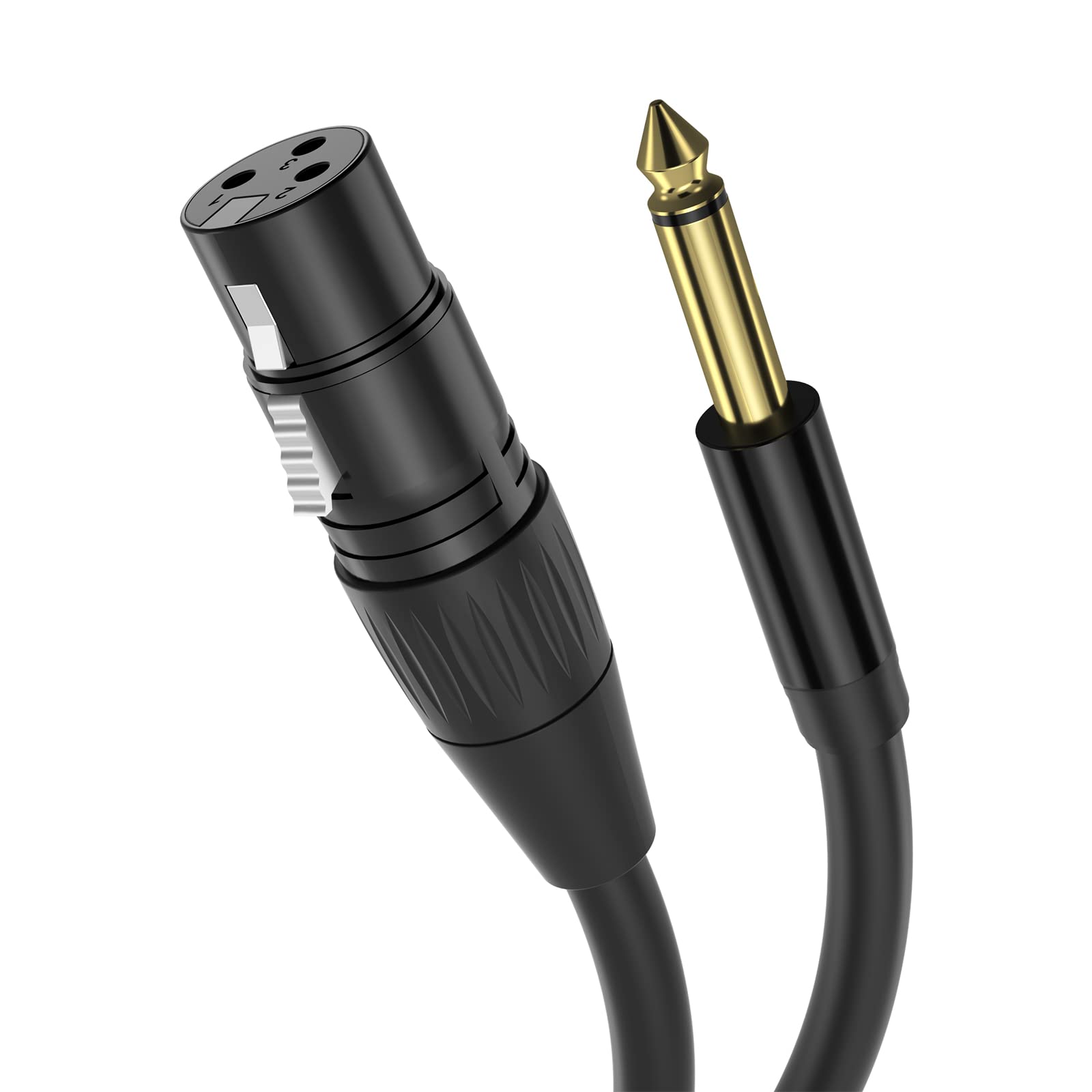 Yinker XLR Cable, 6.35mm to XLR Female Microphone Cable, 1/4 Inch Unbalanced TS to 3 Pin Female for Dynamic Microphone - 5ft/1.5m 2pack