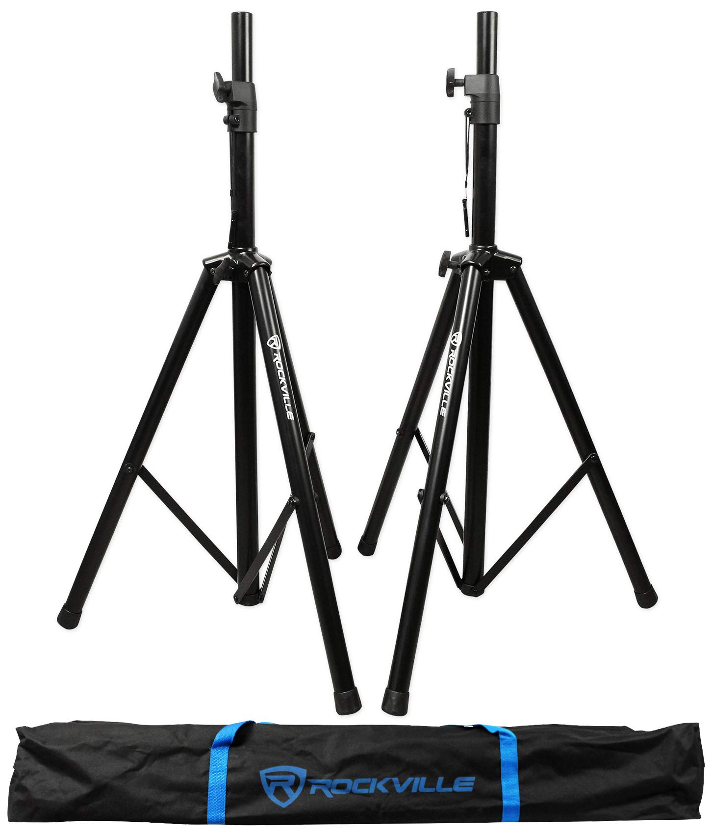 Rockville RPG15BT V2 15" Powered 1000W Speaker Bundle with & RCXMB20B 20' XLR to 1/4'' TRS Cable & (2) Speaker Stands & Rockville RWM1202VH Handheld Microphone & Mackie Mix12FX Compact Mixer (5 Item)