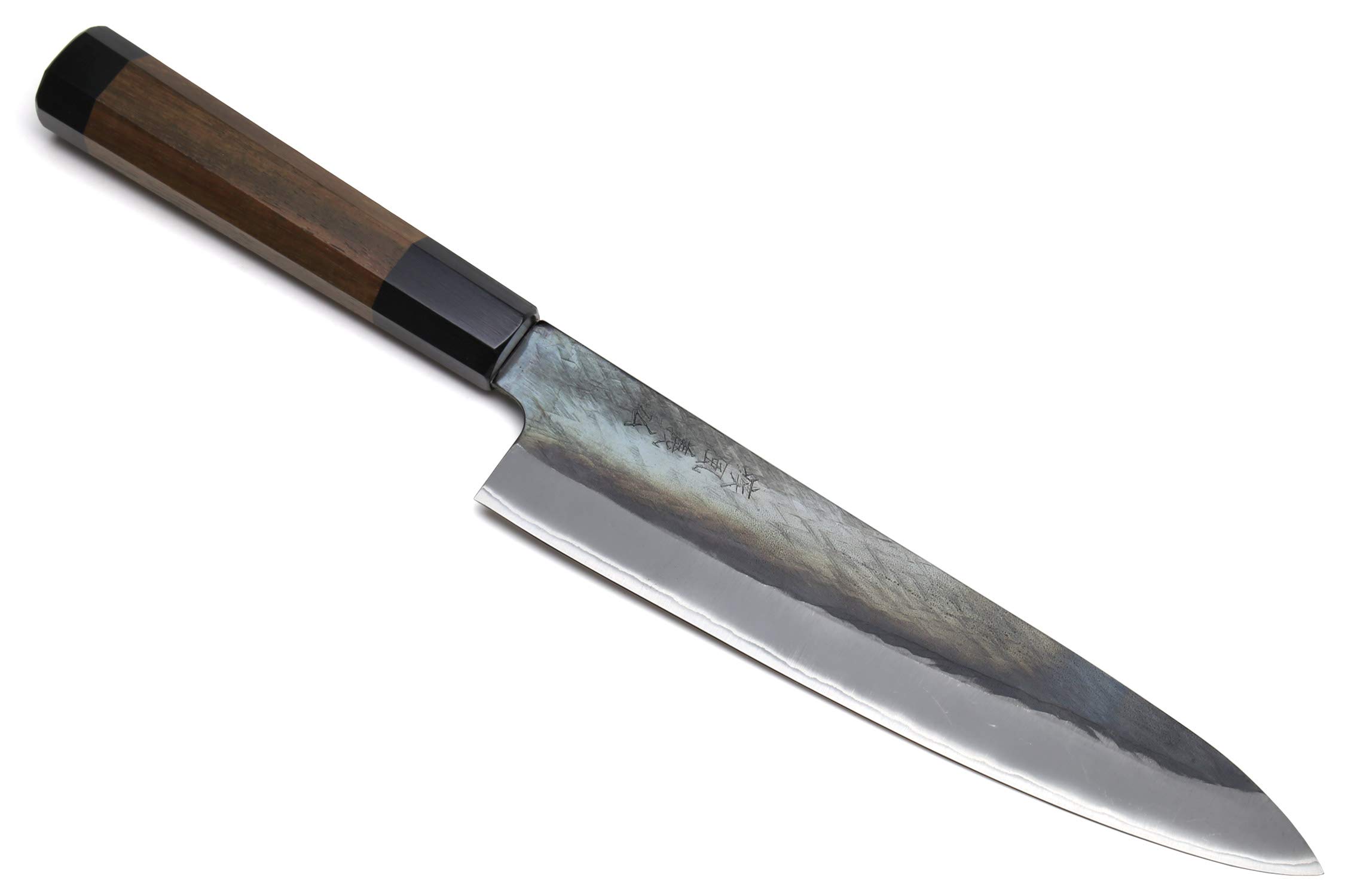 Yoshihiro Kurouchi Black-Forged Blue Steel Stainless Clad Gyuto Chefs Knife Ebony Handle (8.25'' (210mm) & No Saya)