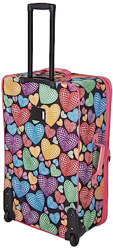 Rockland Jungle Softside Upright Luggage Set, Expandable, New Heart, 4-Piece (14/29/24/28)