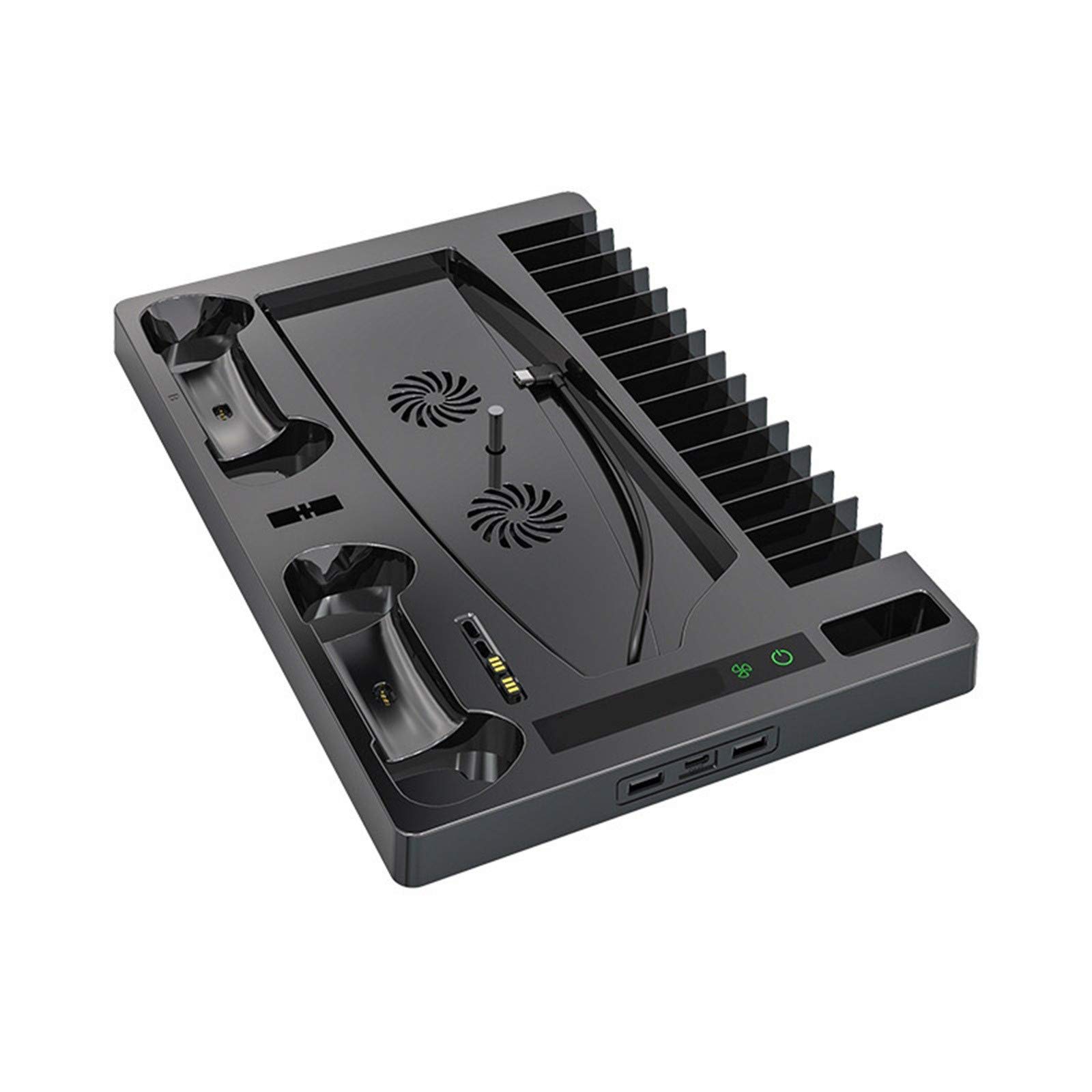 Vertical Stand for PS5 Digital Edition/Ultra HD Console with Cooling Fan and Controller Charging Station, Display Charging Stand for PS5
