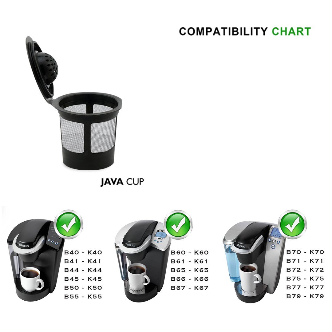 Reusable K-cup Filter for Keurig K-Select, K-Elite, K-Classic, K-Latte, K-Compact, B40, B41, B45, B50, B55, B60, B65, B66, B70, B71, B75, B76, B77, B79-4 Pack by Brewslang