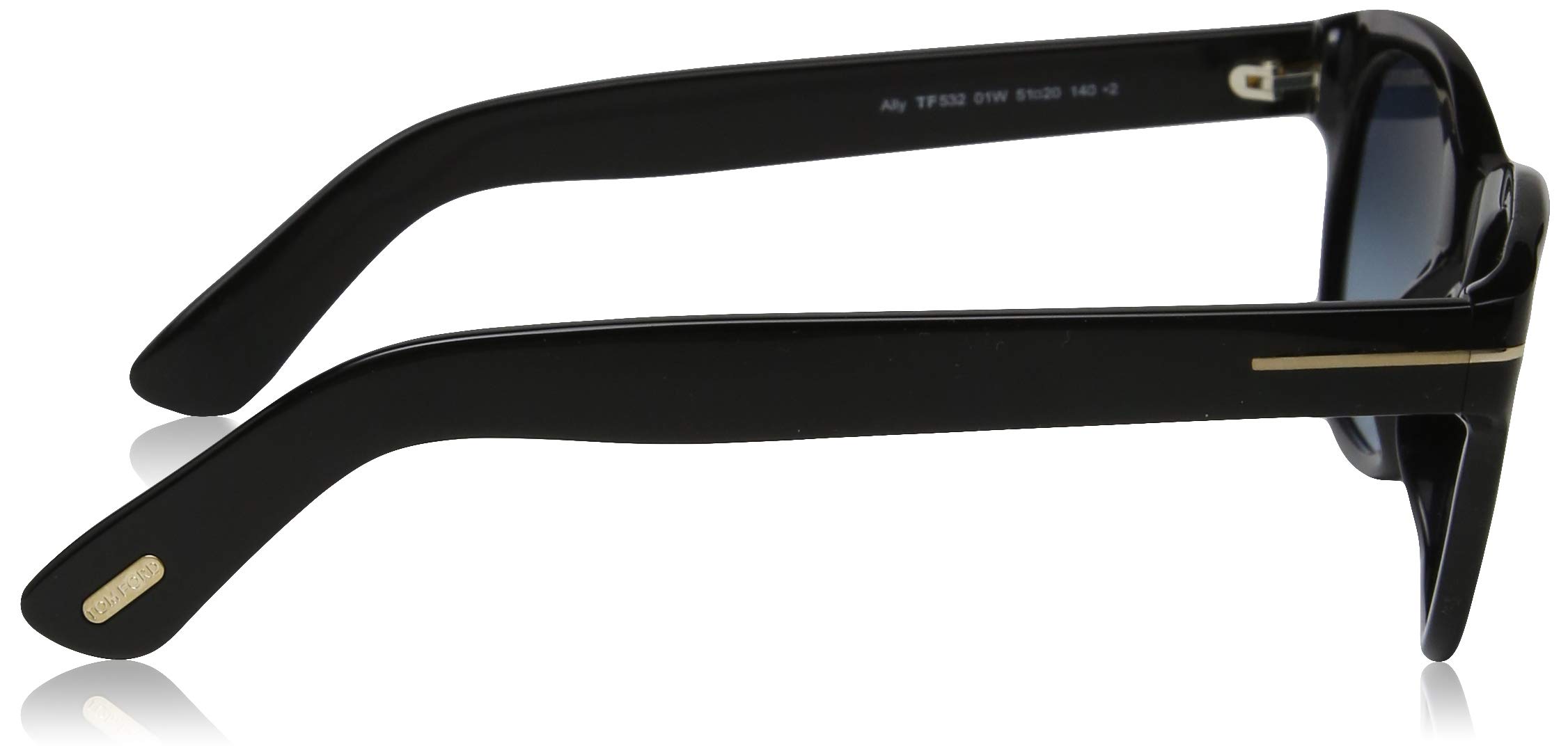 Tom Ford Rectangular Sunglasses TF532 Ally 01W Shiny Black/Gold 51mm FT0532