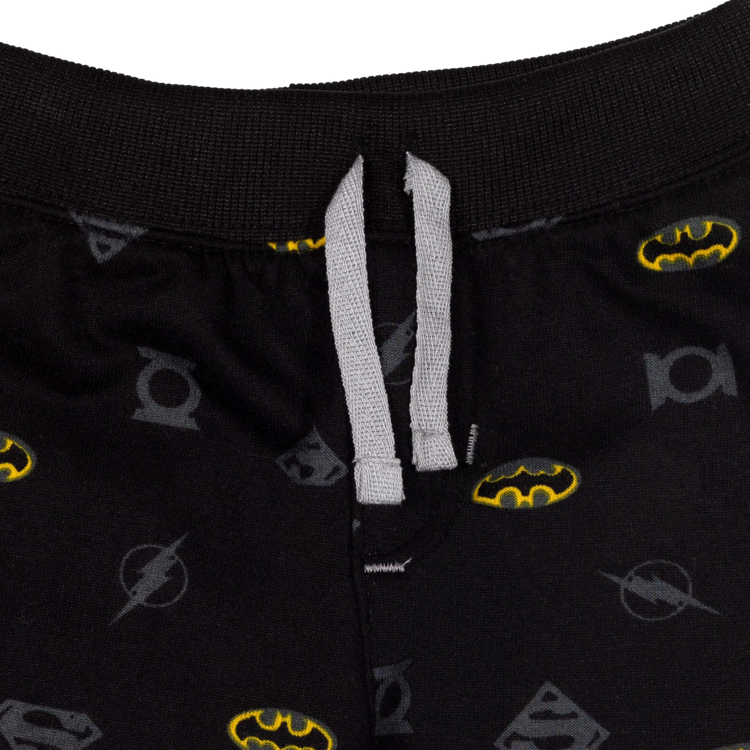 Warner Bros. Justice League Toddler Boys 2 Pack Fleece Jogger Jogger Pants Grey/Black 4T