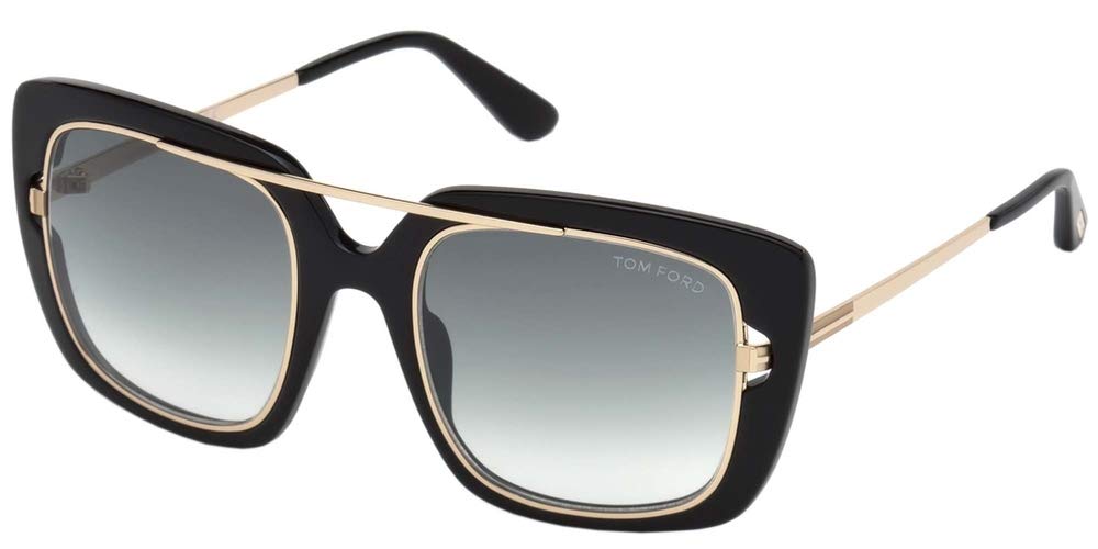 Tom Ford Square Sunglasses TF619 Marissa-02 01B Black/Gold 52mm FT0619